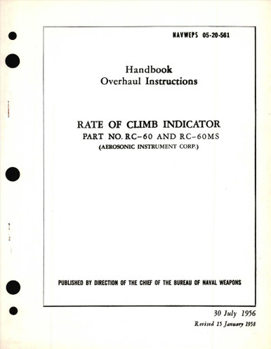 Overhaul Instructions for Rate of Climb Indicator Part No. RC-60 and RC ...