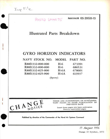 Illustrated Parts Breakdown for Gyro Horizon Indicators Model H-6, H-6A ...