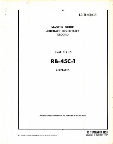 Master Guide Aircraft Inventory Record for RB-45C-1 Airplanes ...
