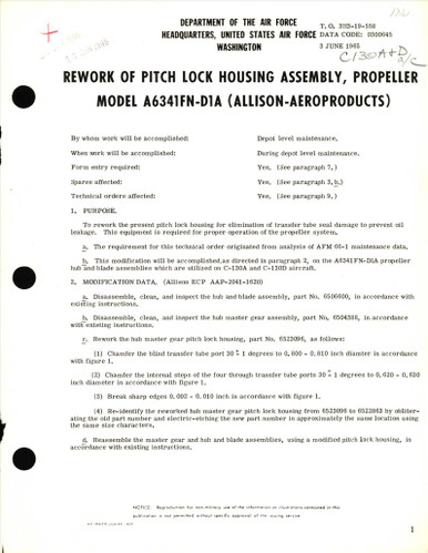 Rework of Pitch Lock Housing Assembly, Propeller Model A6341FN-D1A ...