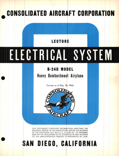 Electrical System Lecture, B-24D Model - Familiarization Manual ...