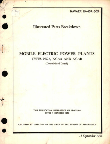 Illustrated Parts Breakdown for Mobile Electric Power Plants Types NC-5 ...