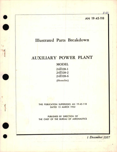 Illustrated Parts Breakdown for Auxiliary Power Plant Model 24D28 ...