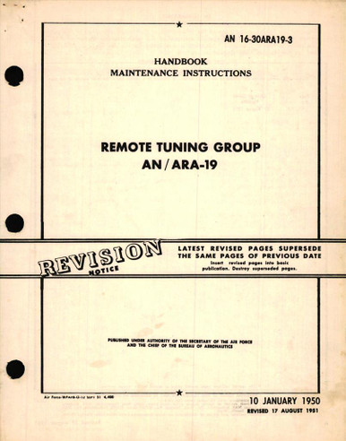 Maintenance Instructions for Remote Tuning Group AN/ARA-19 - AirCorps ...