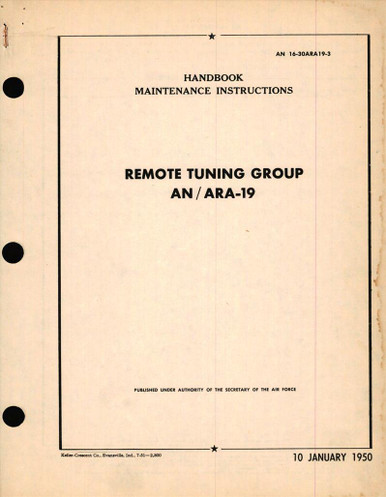 Maintenance Instructions for Remote Tuning Group AN ARA-19 - AirCorps ...