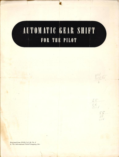 Automatic Gear Shift for the Pilot - AirCorps Library