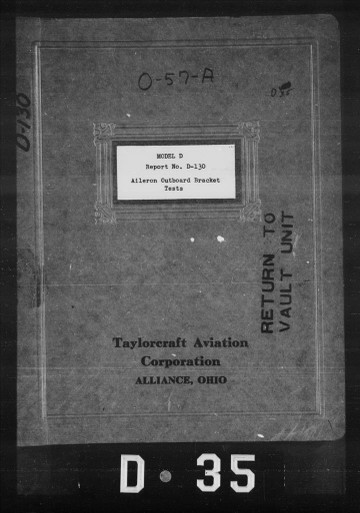 Aileron Outboard Bracket Tests for Model D - AirCorps Library