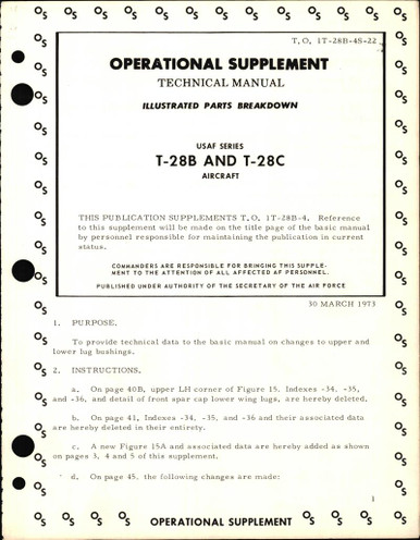 Operational Supplement to Illustrated Parts Breakdown for T-28B and T ...