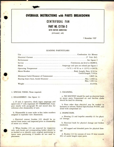 Overhaul Instructions with Parts Breakdown for Centrifugal Fan - Part ...