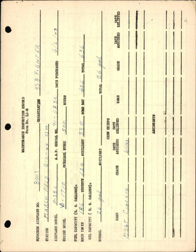 Form No. 41-B, Maintenance Inspection Record - AirCorps Library
