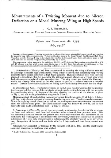 Flight Measurements - Aileron Deflection - P-51 - AirCorps Library