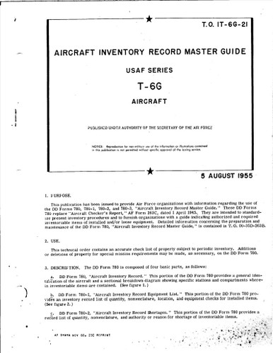 Aircraft Inventory Record Master Guide for T-6G Aircraft - AirCorps Library