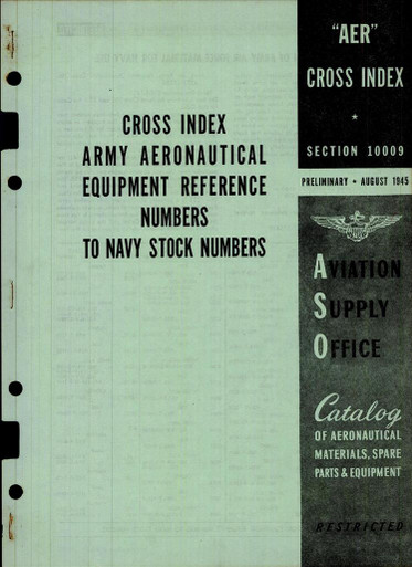 Cross Index Army Aeronautical Equipment Reference Numbers to Navy Stock ...