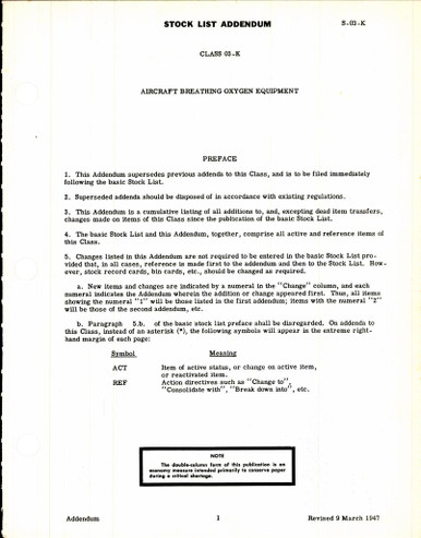 Illustrated Stock List for Aircraft Breathing Oxygen Equipment ...