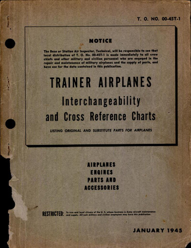 Interchangeability Charts - Trainer Airplanes, Engines, Parts, and ...