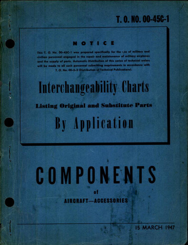 Interchangeability Charts - Components of Aircraft - Accessories ...