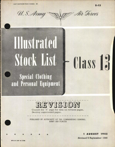 Illustrated Stock List Special Clothing and Personal Equipment ...