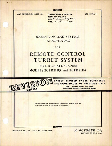 Operation & Service Instructions for Remote Control Turret System for A ...