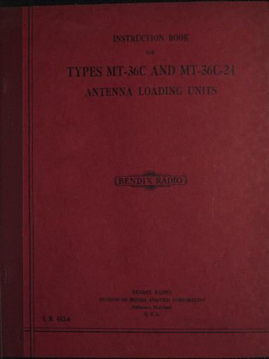 Instruction Book for Types MT-36C and MT-36C-24 Antenna Loading Units ...