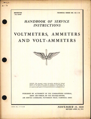 Handbook of Service Instructions for Voltmeters, Ammeters, and Volt ...
