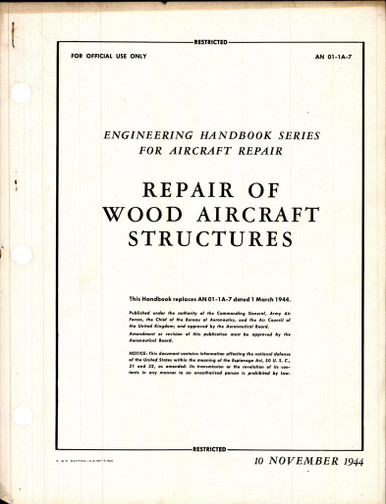 Repair of Wood Aircraft Structures [ju7wsjw1] - AirCorps Library
