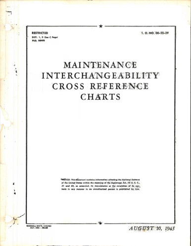 Maintenance Interchangeability Cross Reference Charts - AirCorps Library