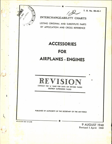 Accessories for Airplanes; Engines Interchangeability Charts Listing ...