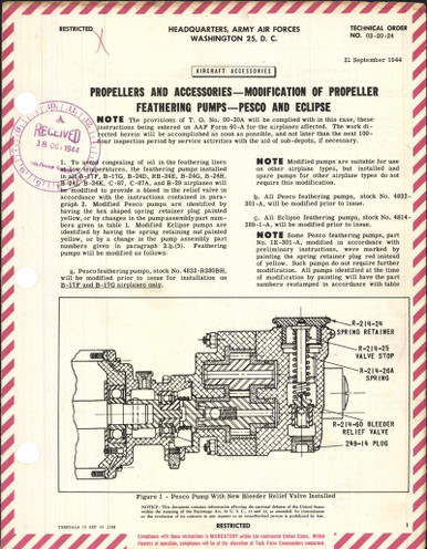 Propellers and Accessories; Modification of Propeller Feathering Pumps ...