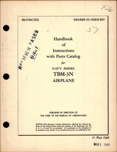 Instructions with Parts Catalog for TBM-3N - AirCorps Library