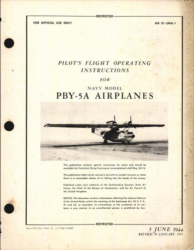 Pilot's Flight Operating Instructions for PBY-5A Airplanes - AirCorps ...