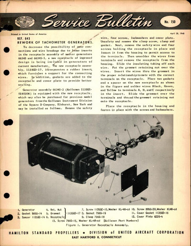 Rework of Tachometer Generators, Ref 643 - AirCorps Library