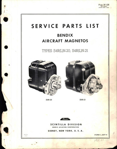 Service Parts List for Bendix Aircraft Magnetos S4R(L)N-20 and S4R(L)N ...