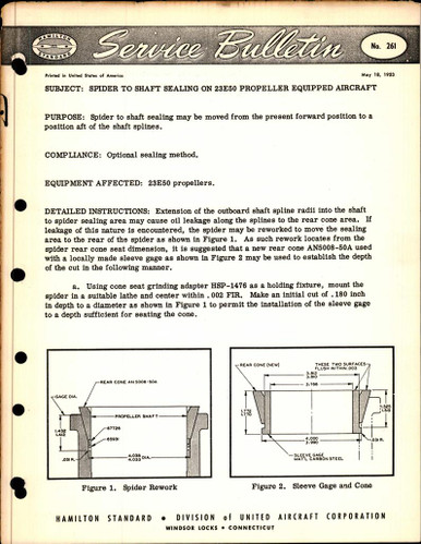 Spider to Shaft Sealing on 23E50 Propeller Equipped Aircraft - AirCorps ...