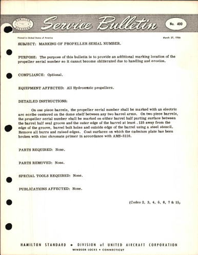 Marking of Propeller Serial Number - AirCorps Library