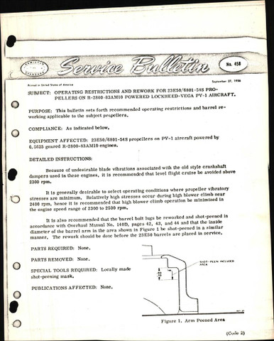 Operating Restrictions and Rework for 23E50/6801-54S Propellers on R ...