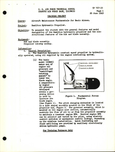 Training Project, Hamilton Hydromatic Propeller - AirCorps Library
