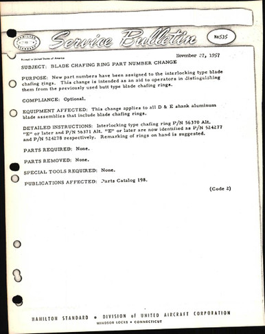 Blade Chafing Ring Part Number Change - AirCorps Library