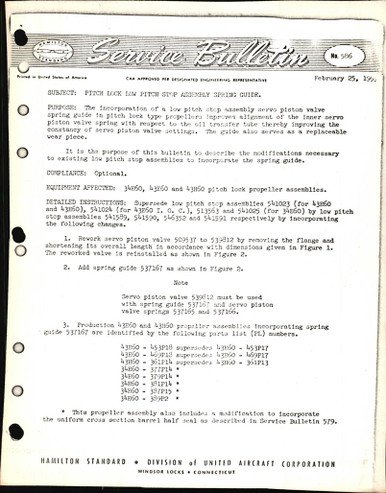 Pitch Lock Low Pitch Stop Assembly Spring Guide - AirCorps Library