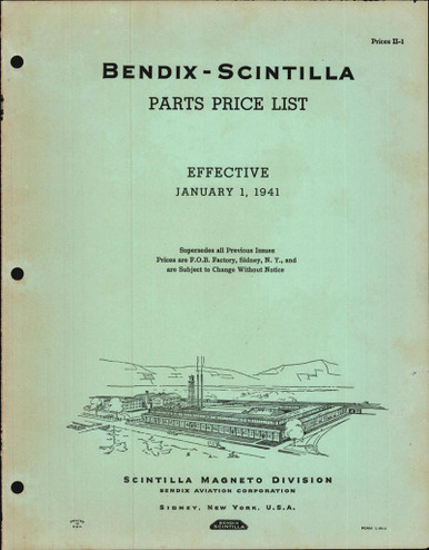 Bendix-Scintilla Parts Price List - AirCorps Library