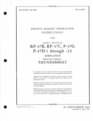 Pilot's Flight Operating Instructions for RP-47B, RP-47C, P-47G, and P ...