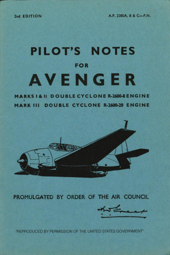 Pilot's Notes for Avenger - AirCorps Library