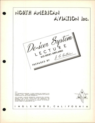 Service School Lectures - De-Icer System - AirCorps Library
