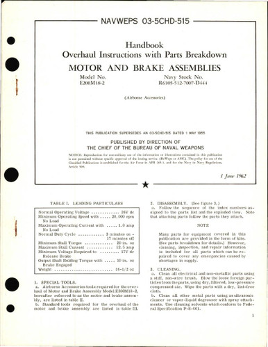 Overhaul Instructions with Parts Breakdown for Motor and Brake ...