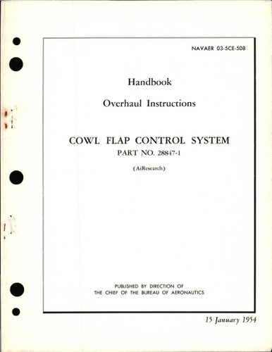 Overhaul Instructions for Cowl Flap Control System - Part 28847-1 ...