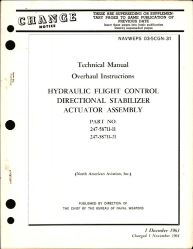 Overhaul Instructions for Hydraulic Flight Control, Directional ...