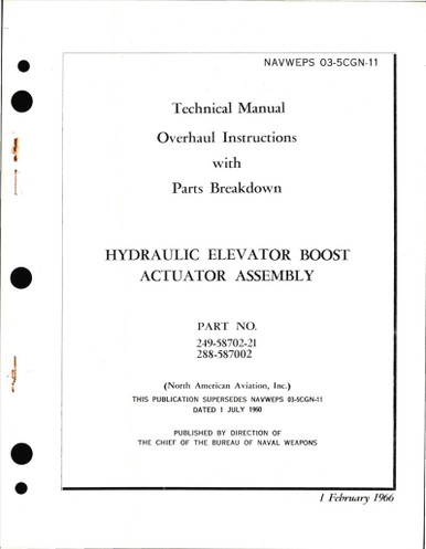 Overhaul Instructions with Parts Breakdown for Hydraulic Elevator Boost ...