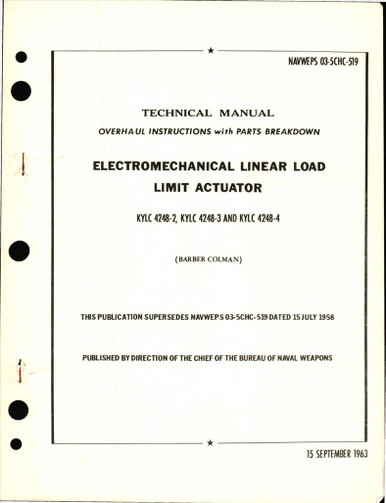Overhaul Instructions with Parts Breakdown for Electromechanical Linear ...