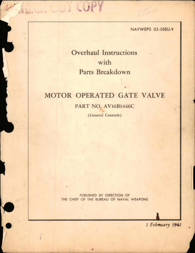 Overhaul Instructions with Parts Breakdown for Motor Operated Gate ...