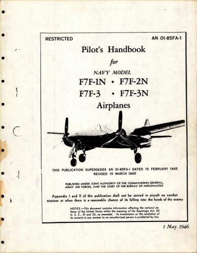 Pilot's Handbook for F7F-1N, F7F-2N, F7F-3, and F7F-3N - AirCorps Library