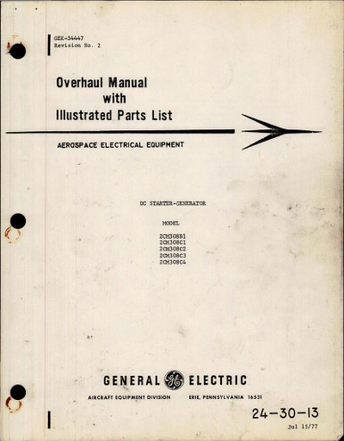 Overhaul with Illustrated Parts List for DC Starter Generator ...